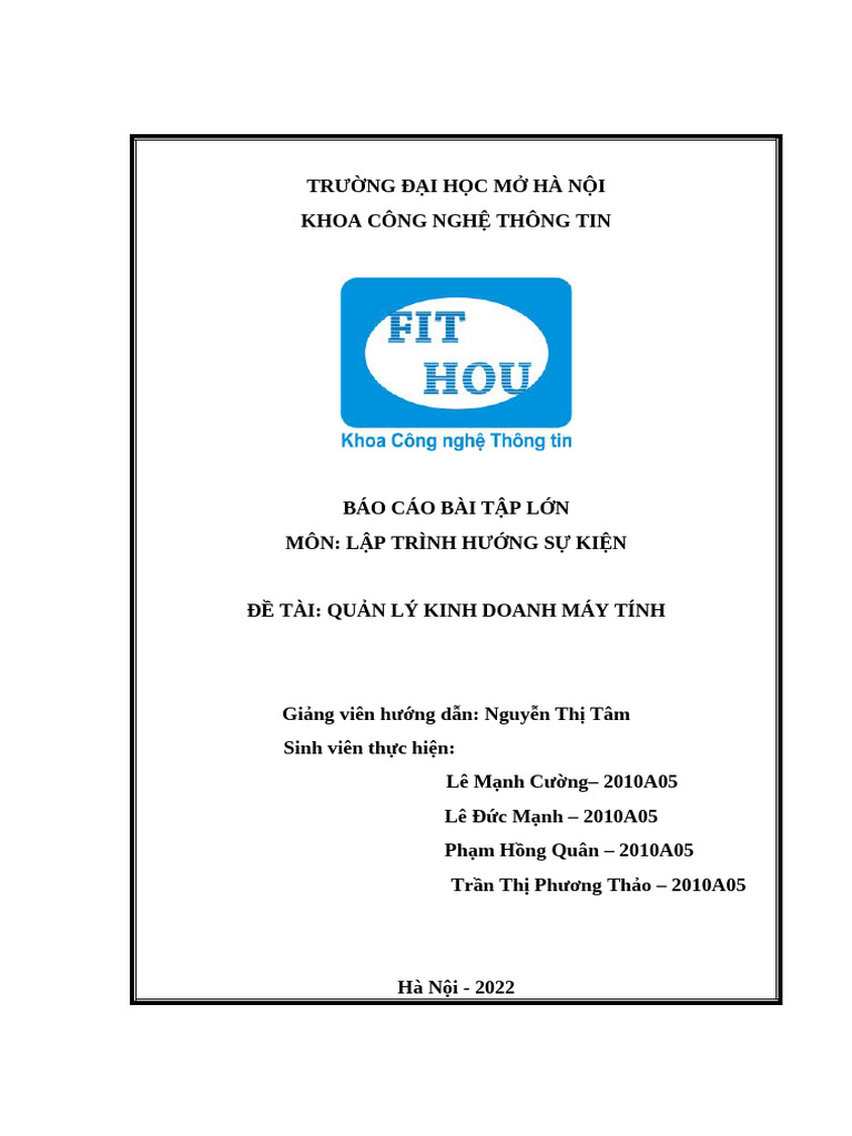 BTL HSK Nhom1 QLKDMT | PDF