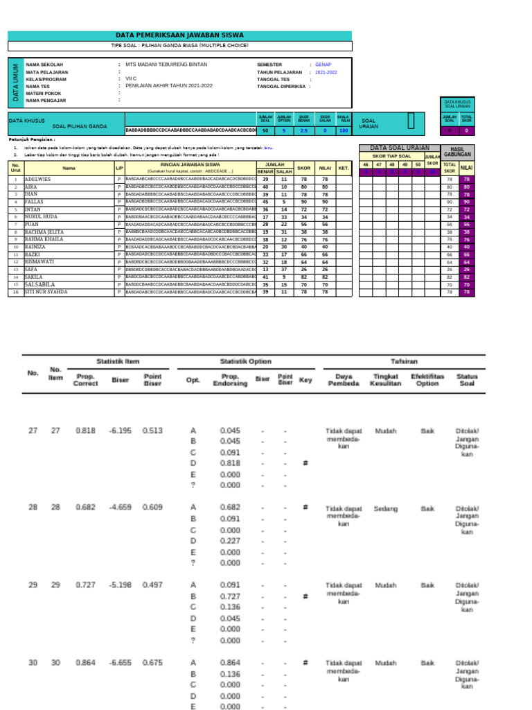 Analisis 7C Pat 2021-2022 | PDF