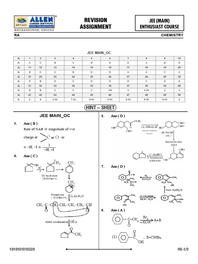 1 | PDF | Aldehyde | Ketone