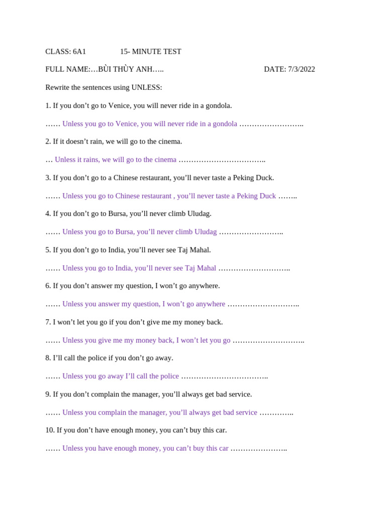 15 - Minute Test | PDF