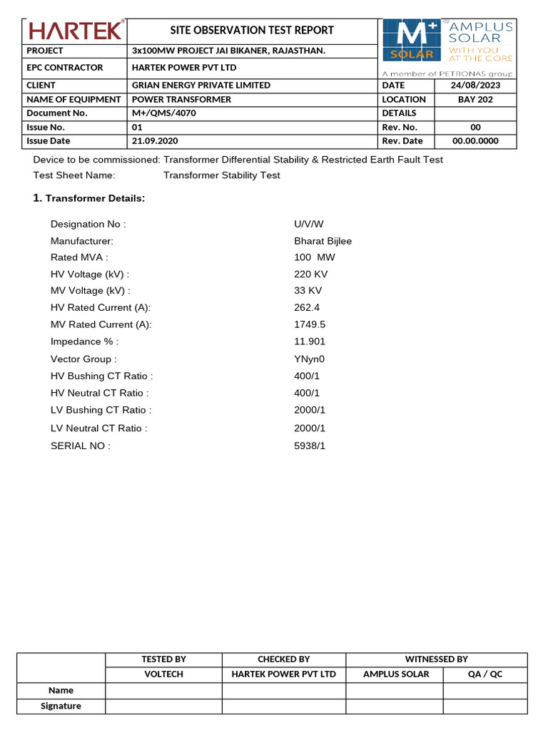 Transformer STABILITY | PDF | Transformer | Physical Quantities