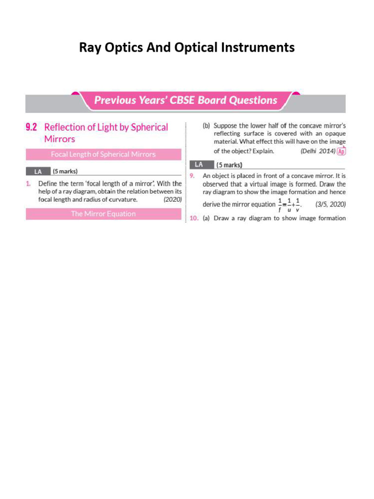 Ray Optics & Optical Instruments | PDF