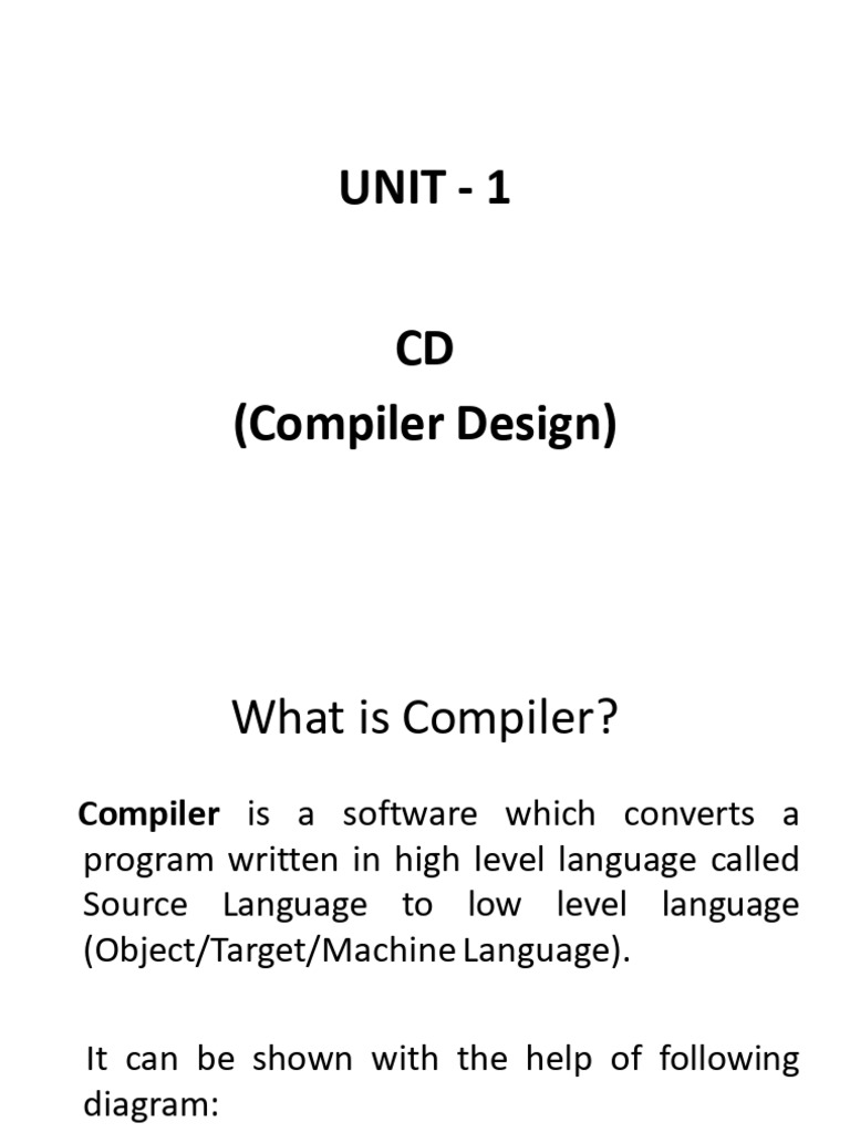 unit 1 cd | PDF | Compiler | Computer Program