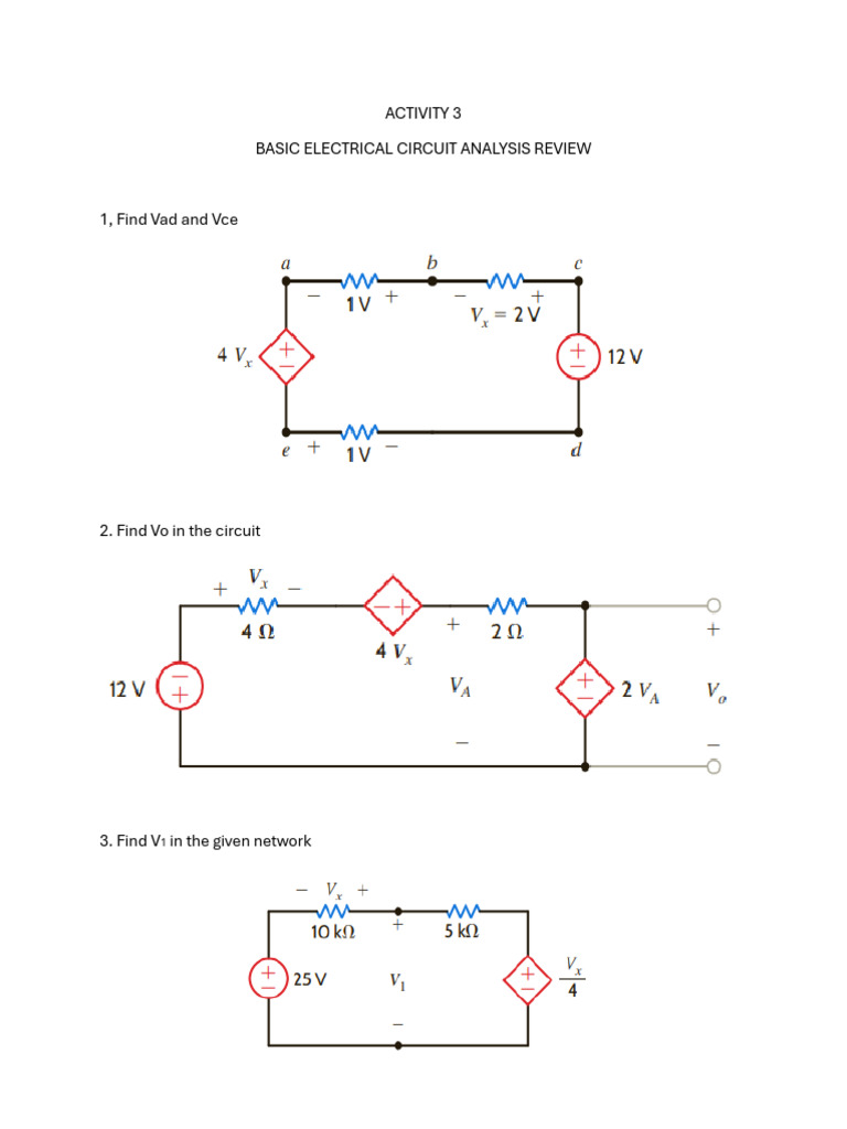 ACTIVITY 3 Final Electrical Circuit Analysis Review | PDF