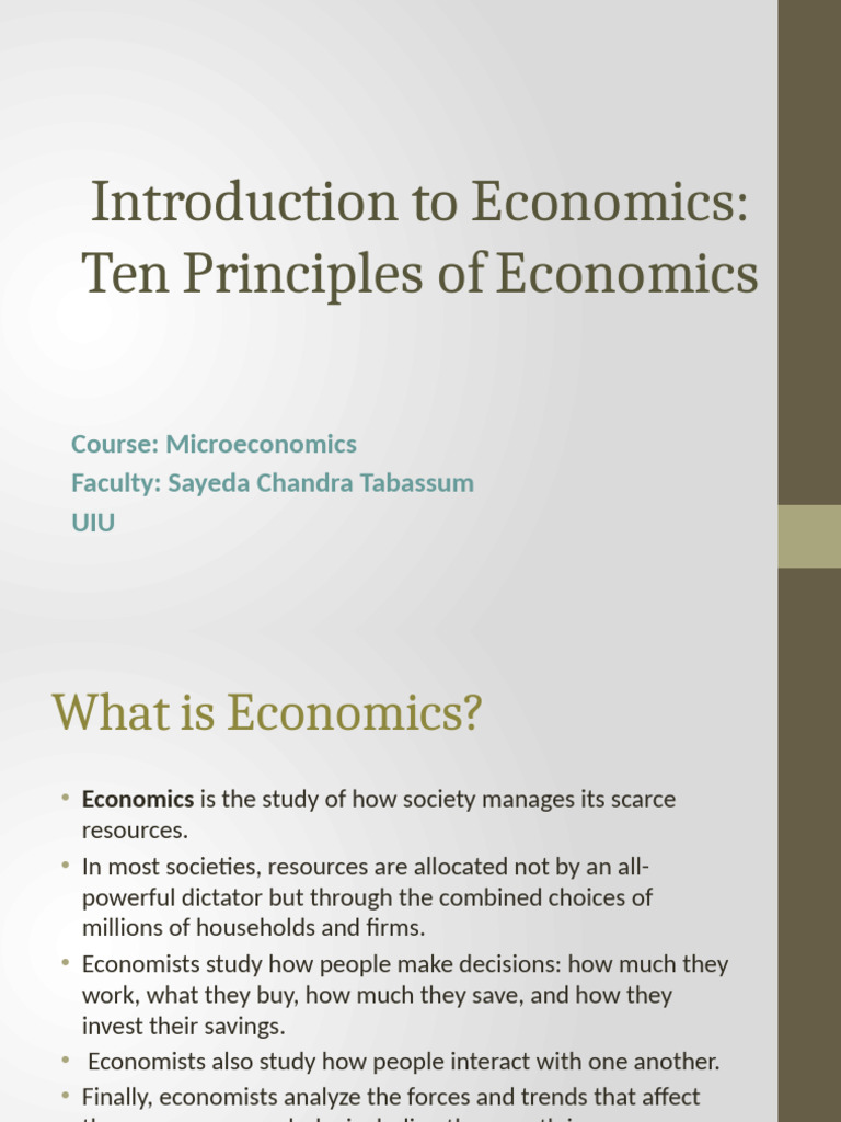 Ten Principles of Economics Explained | PDF | Market (Economics ...