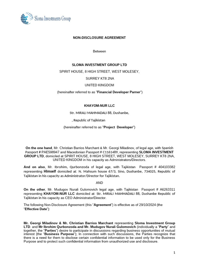 Non-Disclosure Agreement Template | PDF | Confidentiality | Discovery (Law)