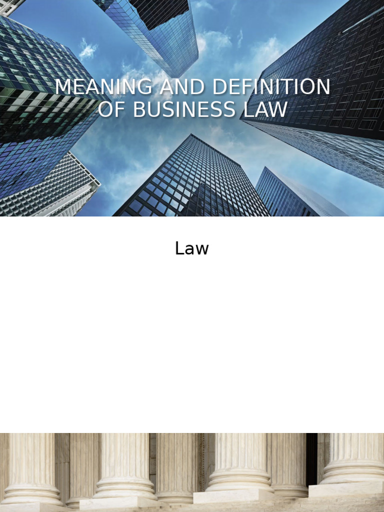1. Meaning and Scope of Business Law - Official | PDF