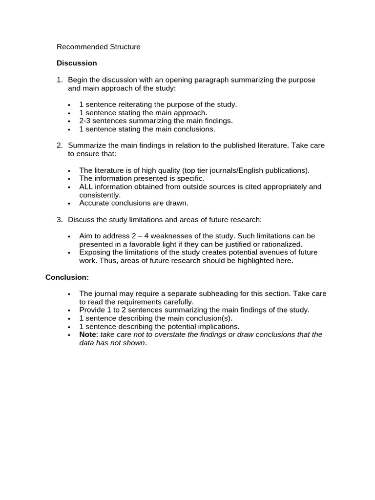 Recommended Structure Discussion+Conclusion | PDF