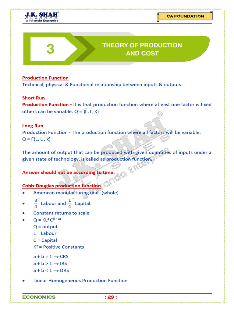 Ch3 - Theory of Production and Cost - 240817 - 182513 | PDF | Production Function | Business Process