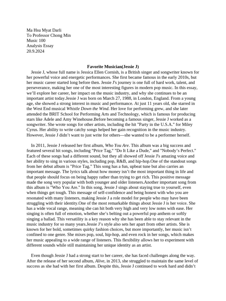 Favorite Musician by Hsu Myat Darli | PDF | Recorded Music ...