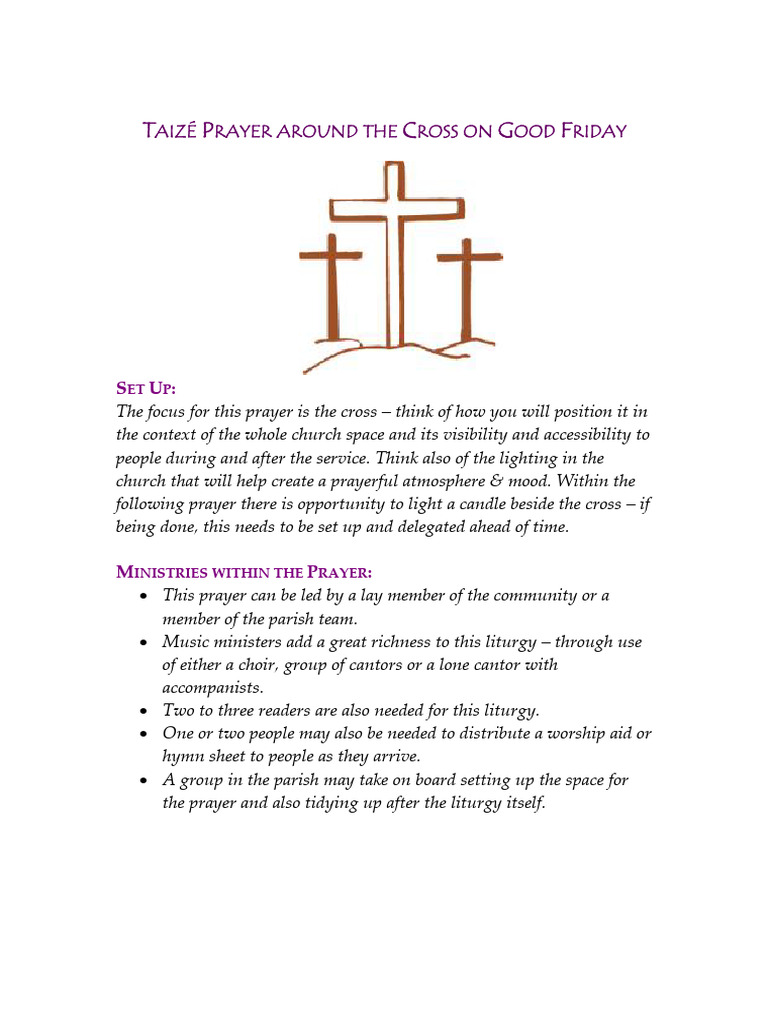 Taize Prayer Around The Cross On Good Friday | PDF | Jesus | Prayer