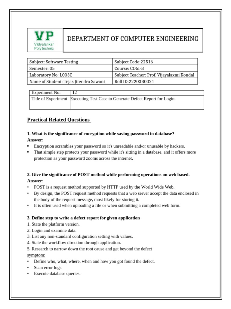 STE - Practical 12 (Tejas Sawant-21) | PDF | Login | Password