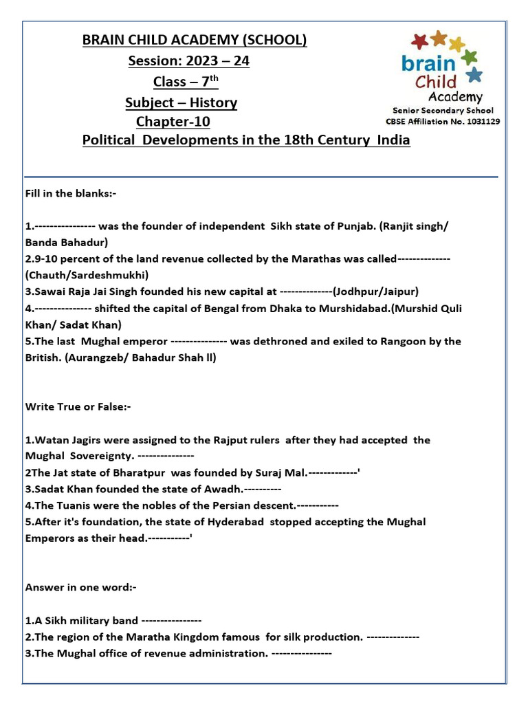 Class 7th History Chapter 10 | PDF