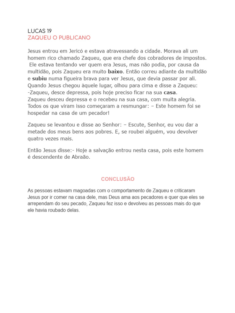 Zaquel o publicano | PDF