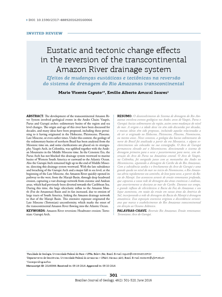 Eustatic and Tectonic Change Effects | PDF | Amazon River | Sedimentary ...