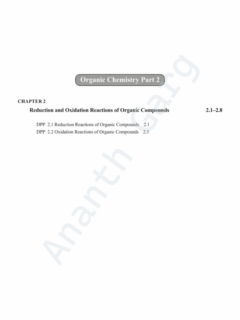 2 Reduction and Oxidation Reactions of Organic Compounds DPP | PDF