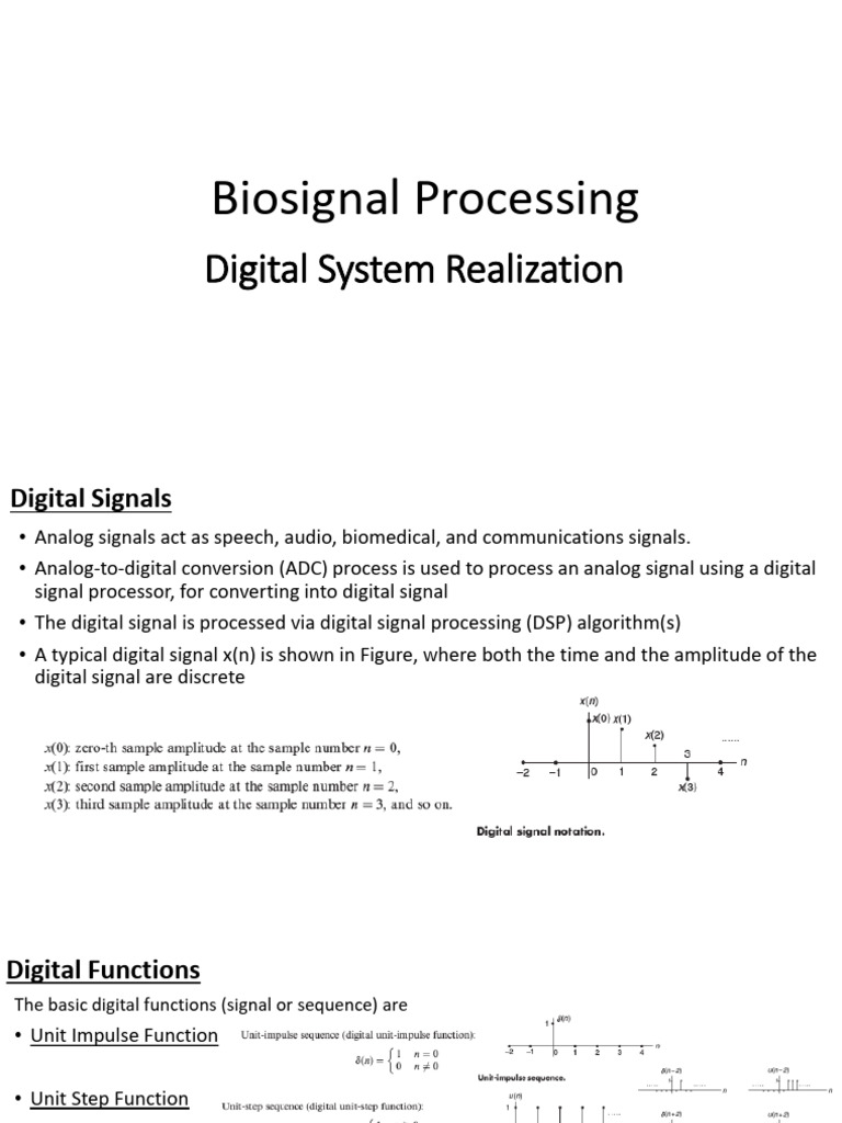 Biosignal Processing - Digital Systems Realization | PDF | Analog To Digital Converter | Digital ...