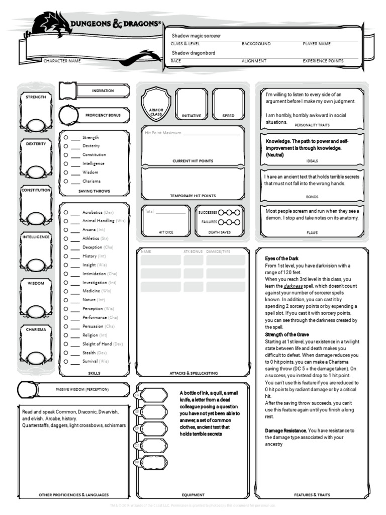 Kami Export - dnd-Character-Sheet | PDF | Dungeons & Dragons | D20 System