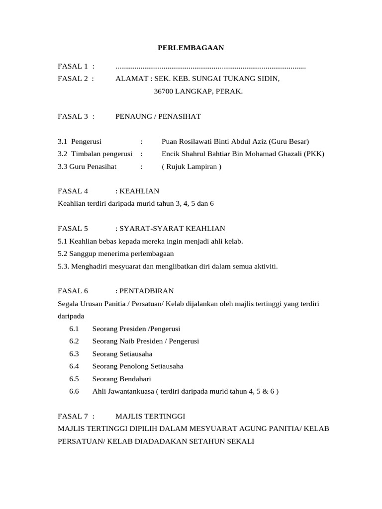 Bahan Fail Unit Kokurikulum SKSTS 2021 | PDF