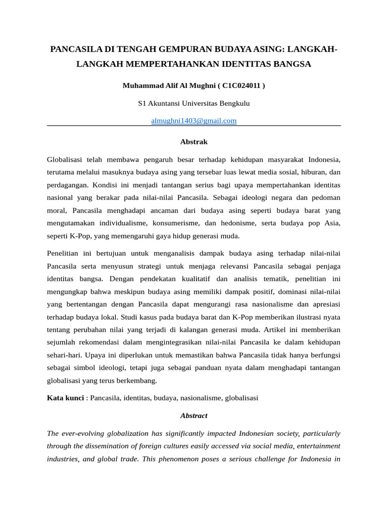 PANCASILA DI TENGAH GEMPURAN BUDAYA ASING: LANGKAH-LANGKAH ... PANCASILA DI TENGAH GEMPURAN BUDAYA ASING: LANGKAH-LANGKAH ...