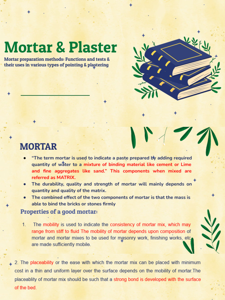 4 Mortar And Plaster Pdf Mortar Masonry Plaster