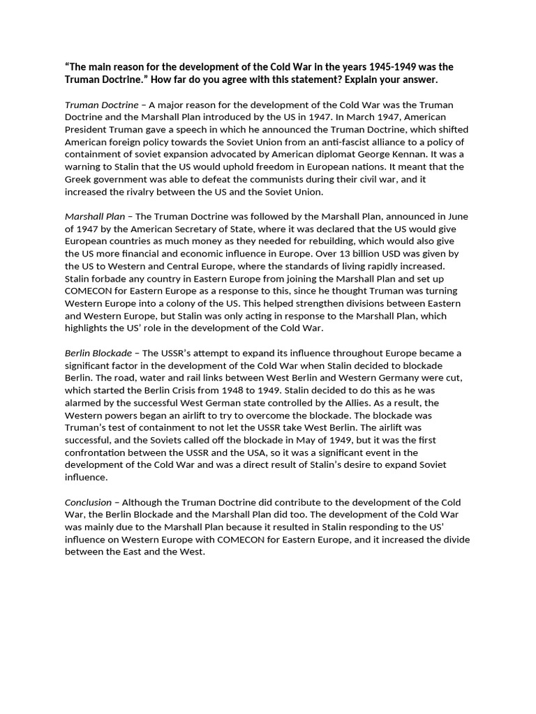16 Marker - Development of The Cold War | PDF | Cold War | Marshall Plan