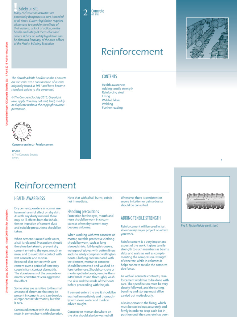 002 Reinforcement-June15 | PDF | Concrete | Cement