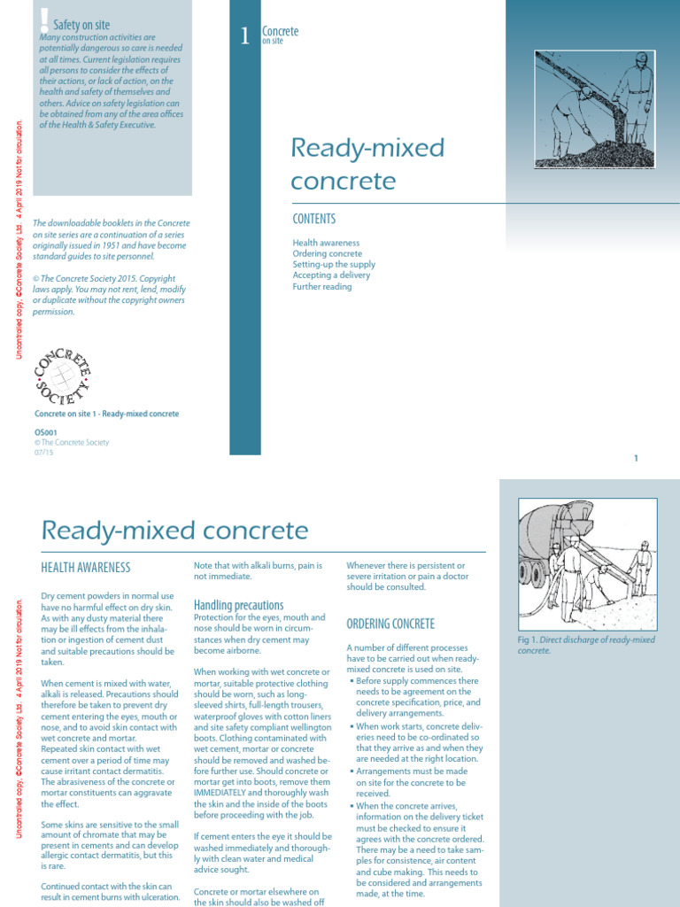 Ready-Mixed Concrete Safety Guide | PDF | Concrete | Cement