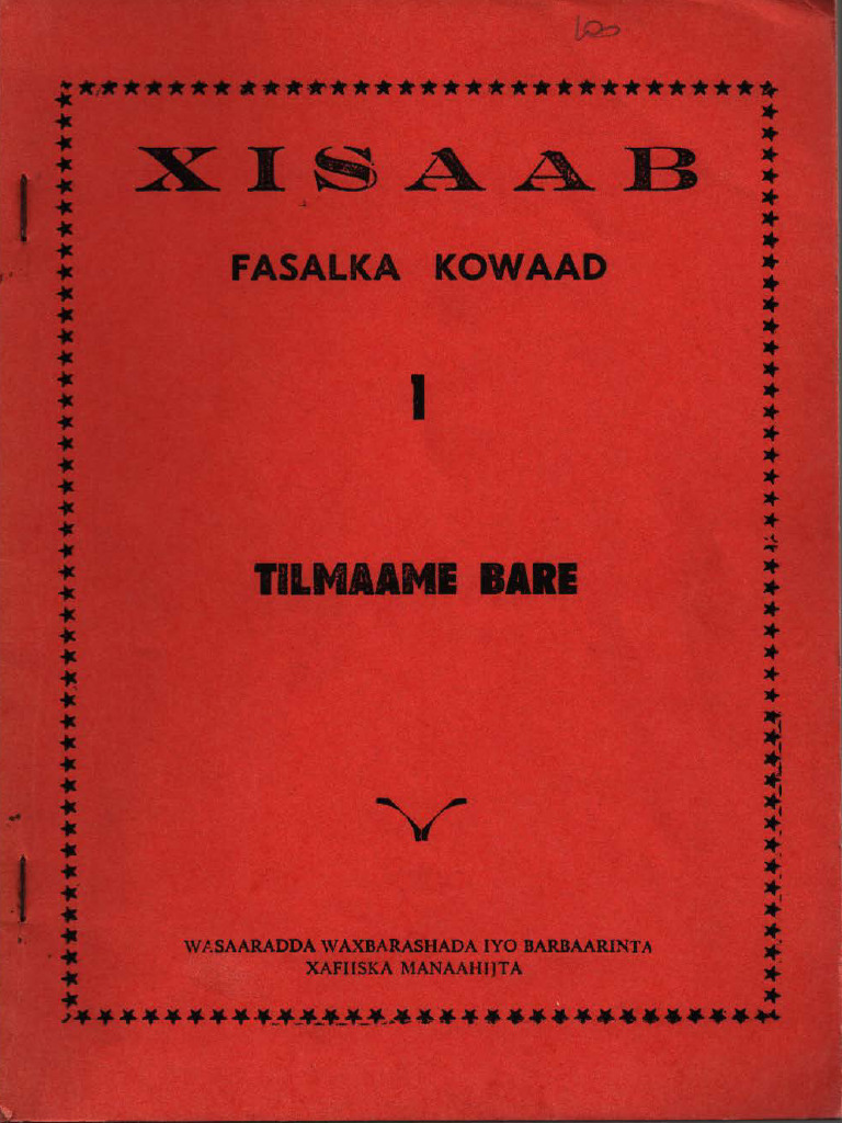 Xisaab. Fasalka kowaad 1 - Tilmaame bare | PDF