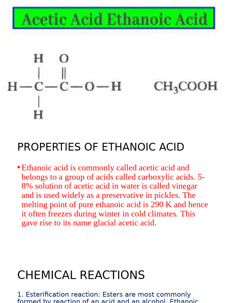Ethanoic Acid and Soap | PDF | Acetic Acid | Ester