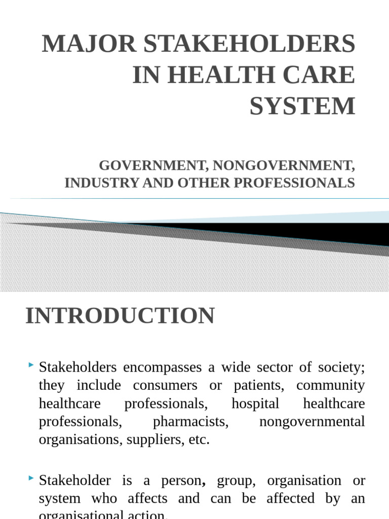 Stakeholders Ppt | PDF | Health Care | Nursing