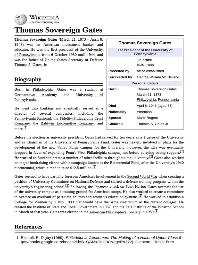 Thomas_Sovereign_Gates | PDF | University Of Pennsylvania