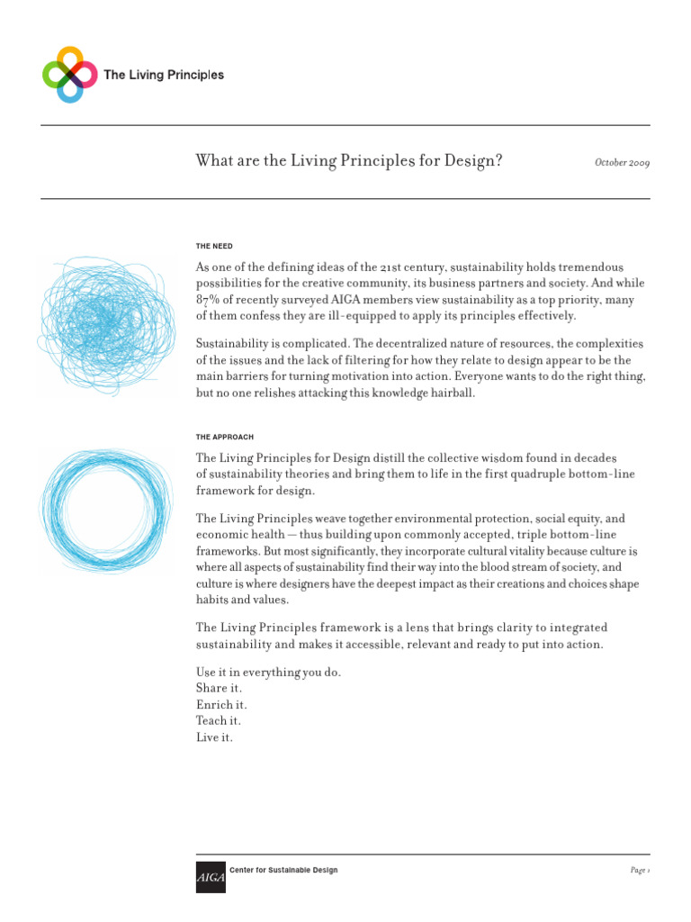 AIGA The Living Principles Framework | PDF | Sustainability | Recycling