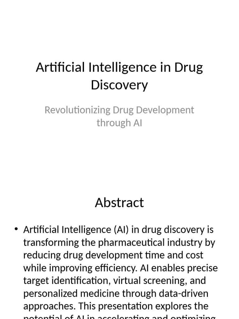 AI in Drug Discovery | PDF | Artificial Intelligence | Intelligence (AI ...