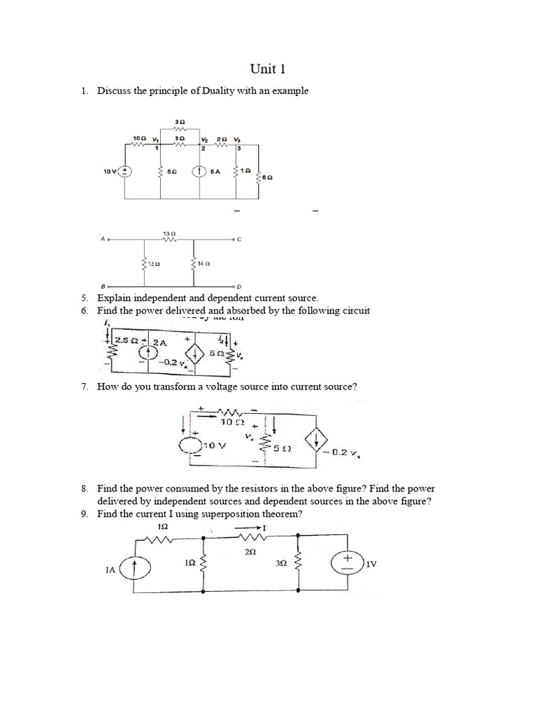 NA & S Imp Long Qs Unit Wise | PDF | Electrical Impedance | Inductance