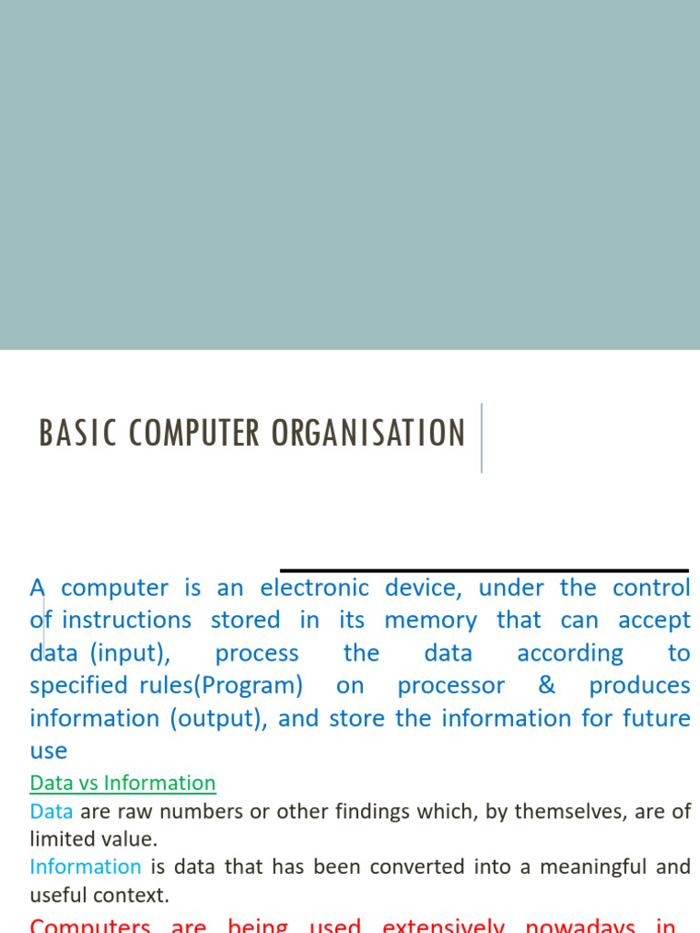 basic-computer-organization | PDF | Random Access Memory | Hard Disk Drive basic-computer-organization | PDF | Random Access Memory | Hard Disk Drive