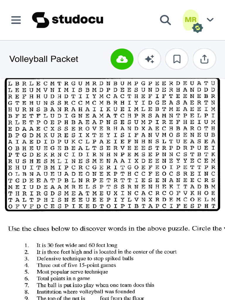 Volleyball Packet - Studocu | PDF
