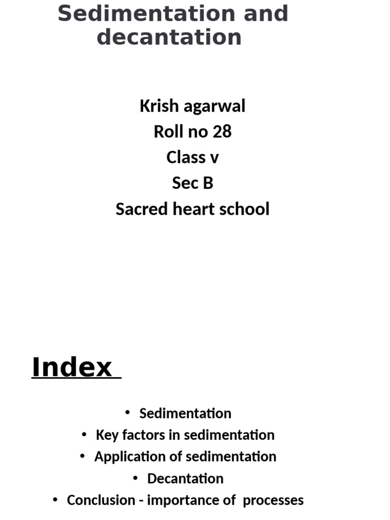 Sedimentation & Decantation Guide | PDF