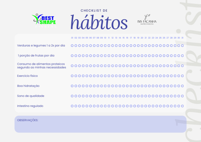 Checklist de Hábitos | PDF