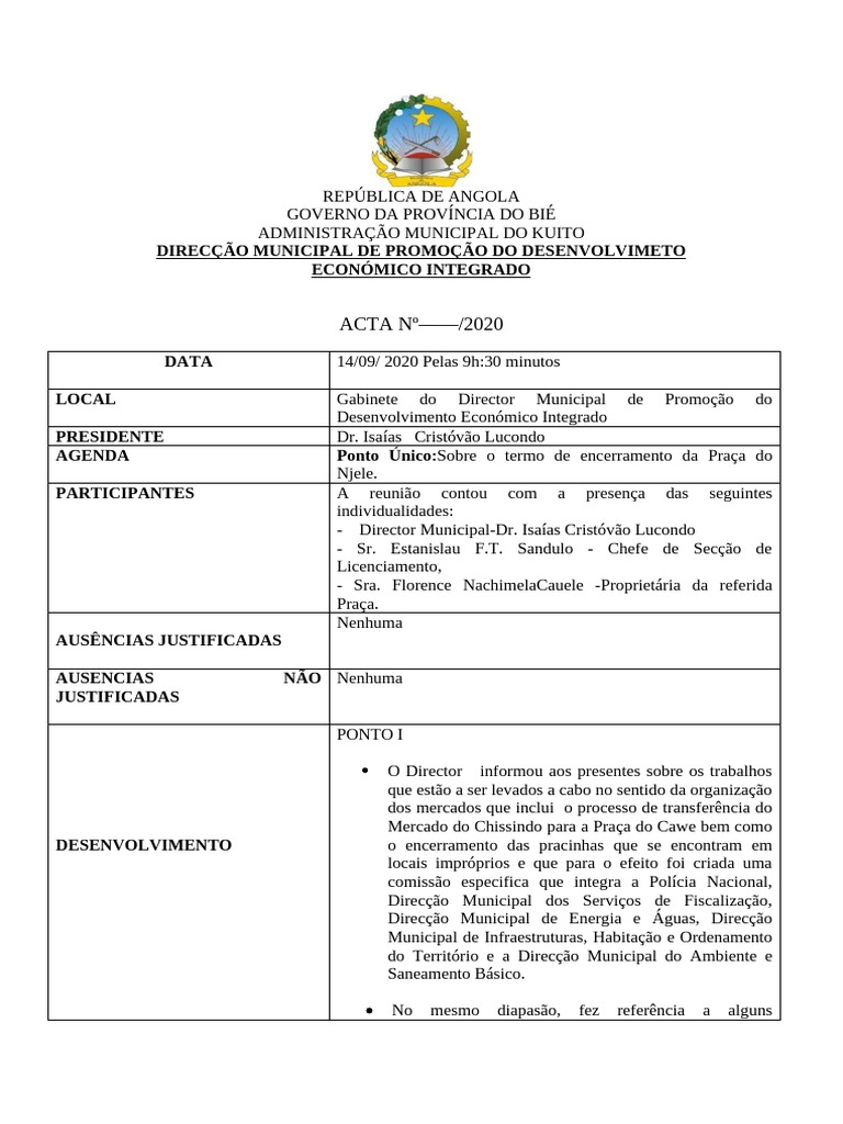 ACTAS 2021 | PDF | Economia | Angola
