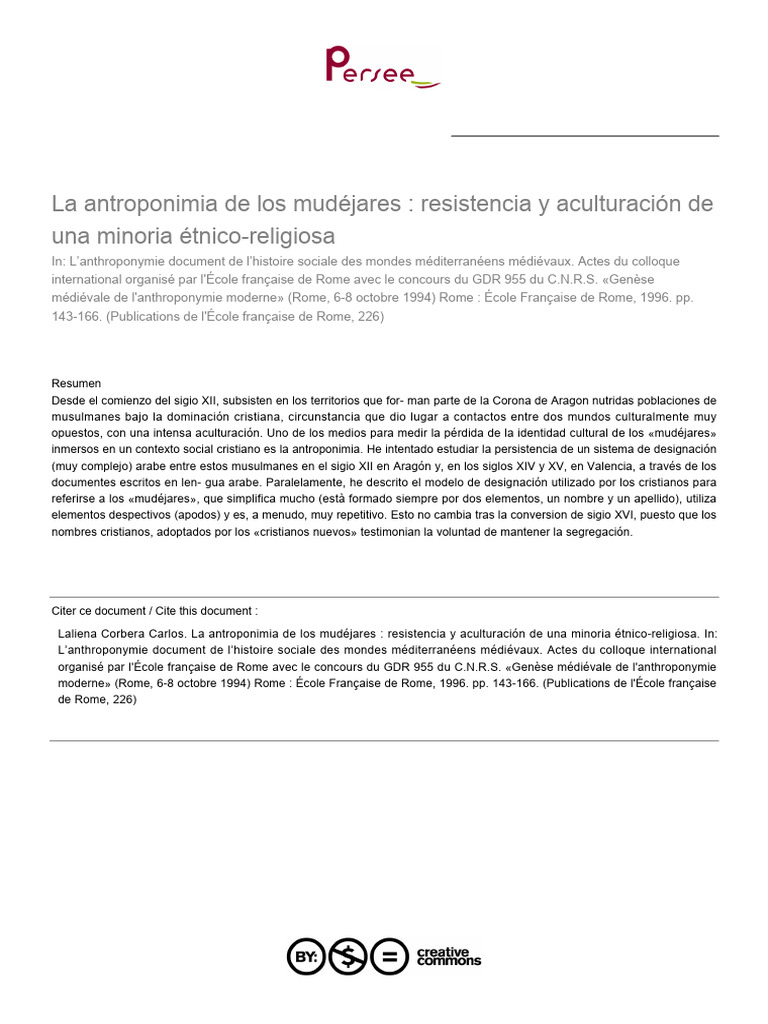 Antroponimia Mudéjar: Resistencia y Cambio | PDF | Edades medias