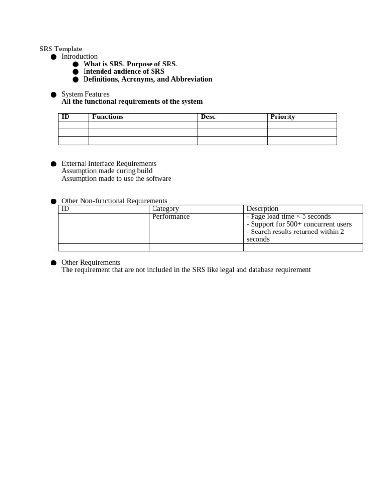 Srs Template 212806 | PDF