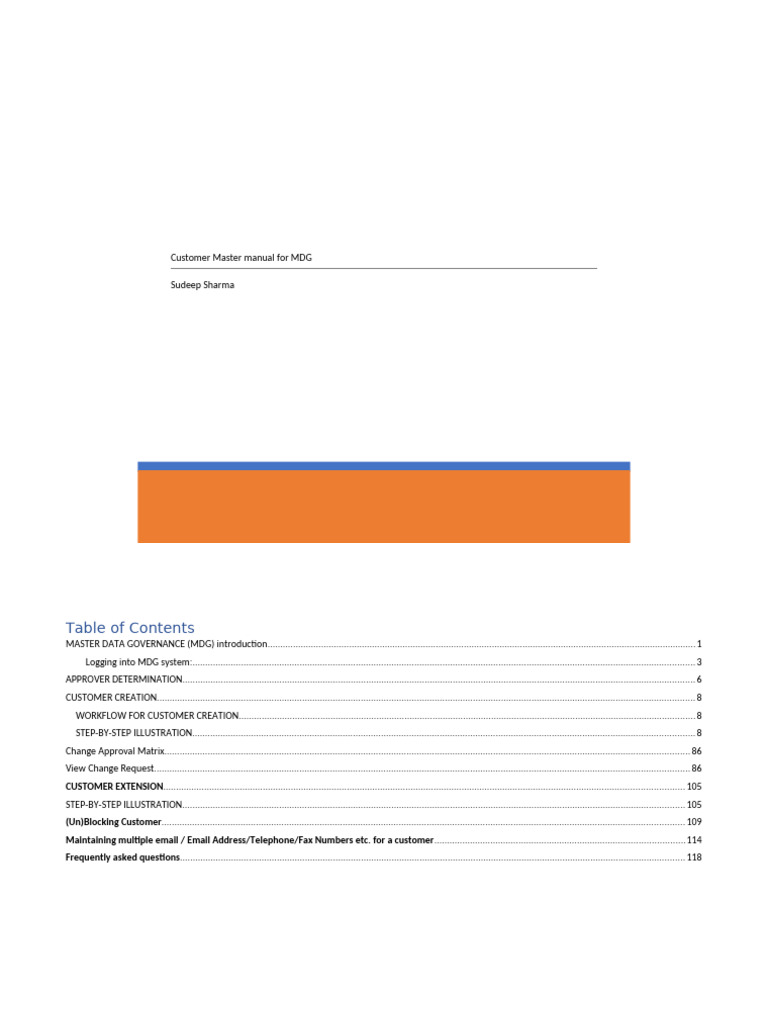 Customer Master in MDG -Manual | PDF | User Interface | Button (Computing)