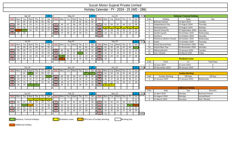 Holiday Calendar 2024-25 | PDF | Festival | Observances