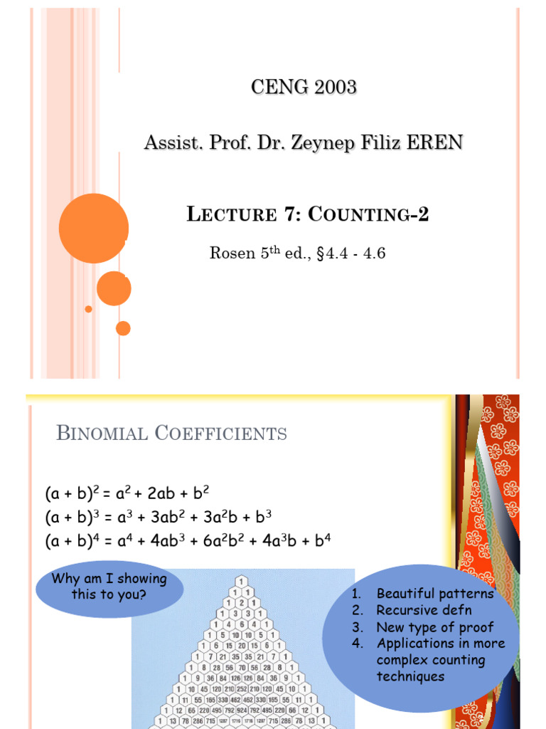 Binomial Coefficients and Counting Techniques | PDF | Mathematics ...