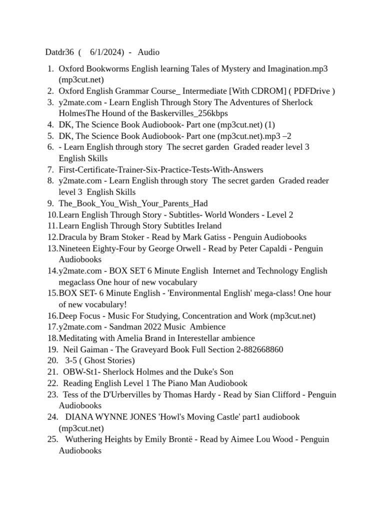 English Audiobooks & Learning Resources | PDF