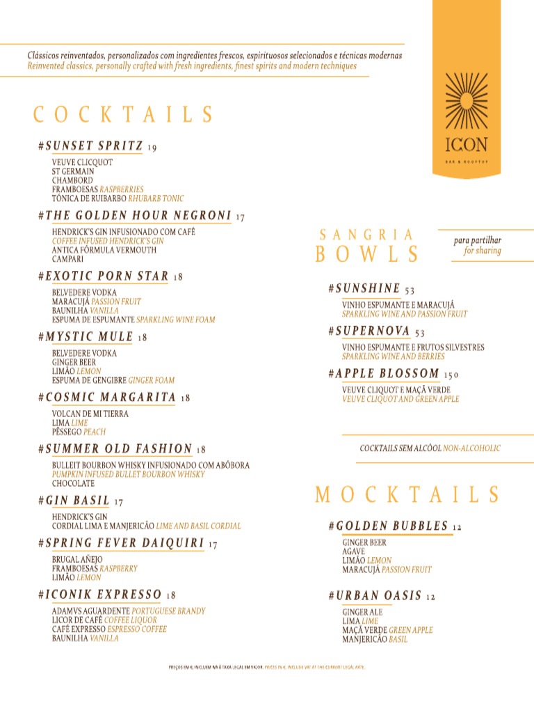 ICON Drink Menu | PDF