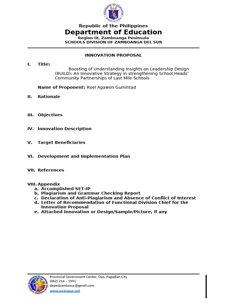 Innovation Proposal Manuscript | PDF