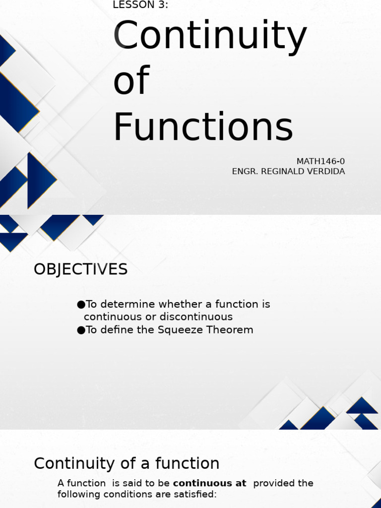 3 Continuity of Function | PDF