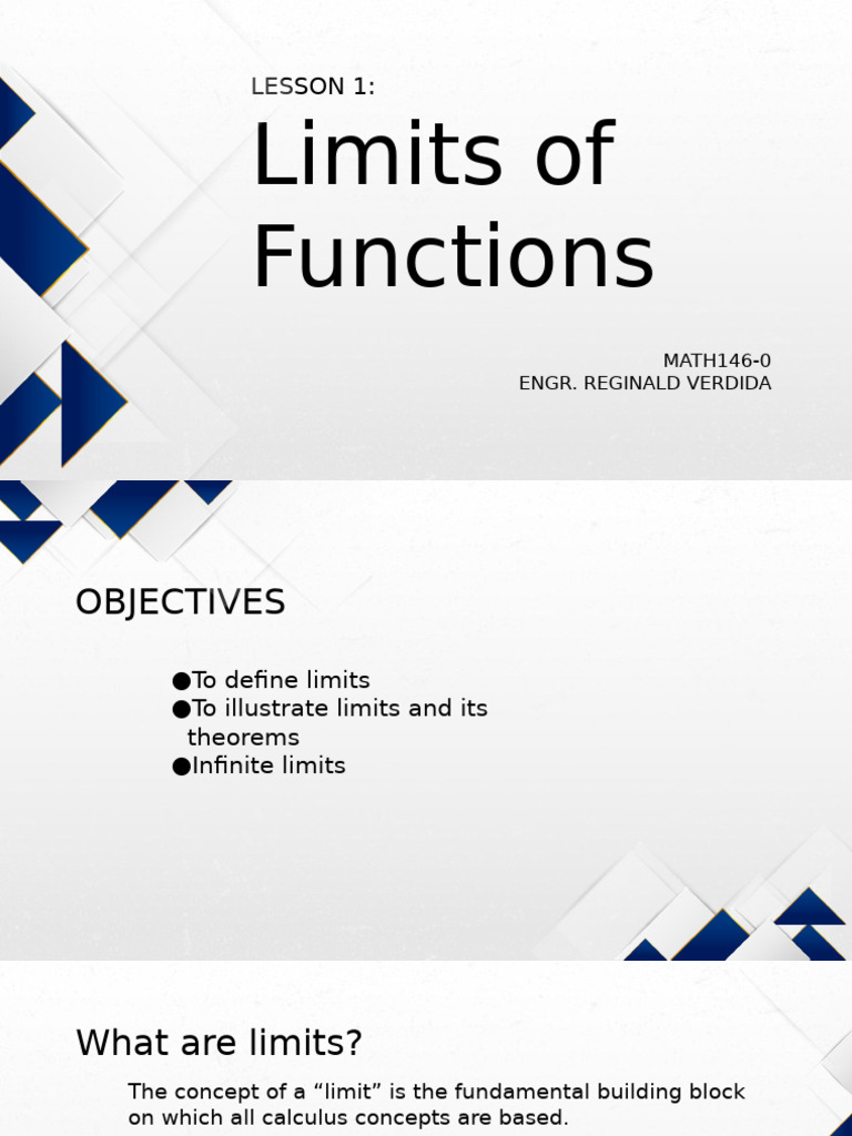 1 Limits of Functions | PDF | Asymptote | Limit (Mathematics)